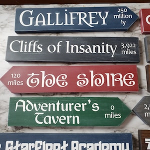 Simple Arrow Sign, Custom Directional Mileage Sign, Fictional ...