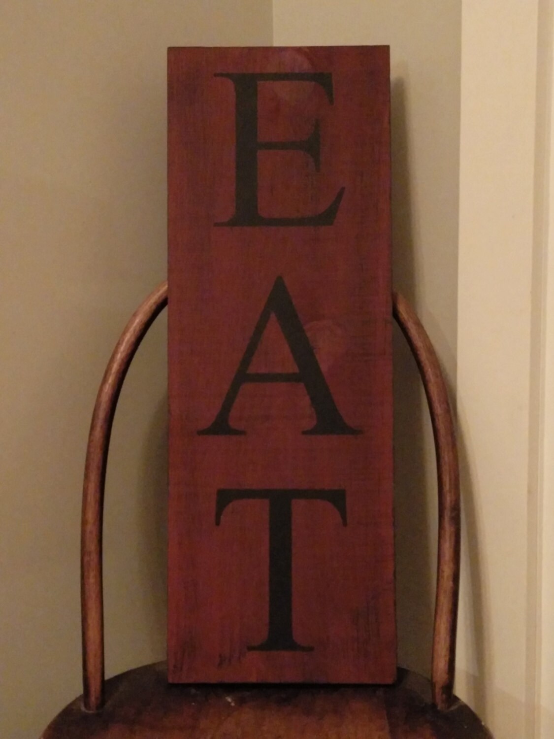 EAT Sign Kitchen Wall Decor Distressed Dining Room Sign | Etsy