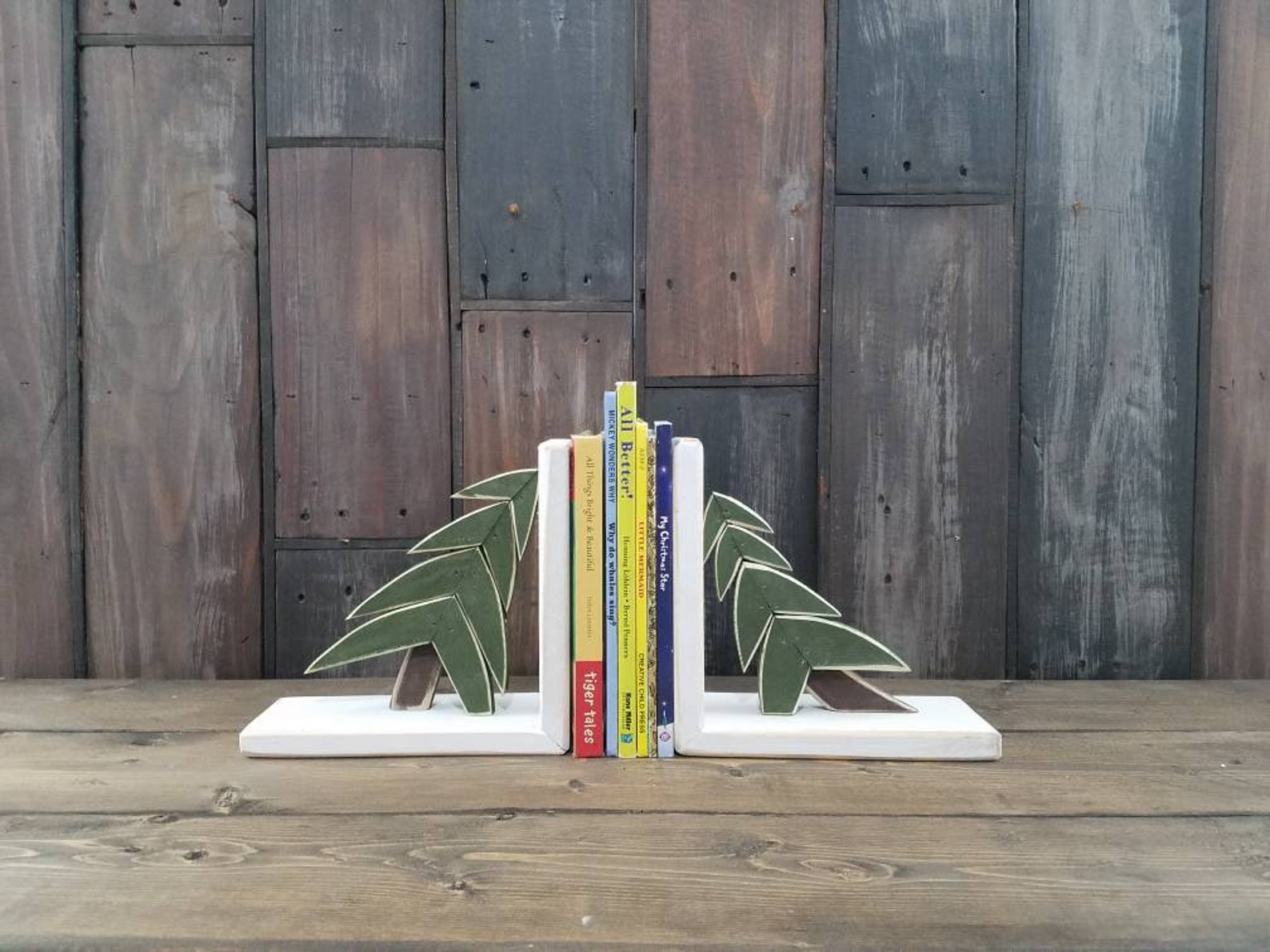 Woodland Tree Bookends Evergreen Trees Nursery Decor Lake | Etsy