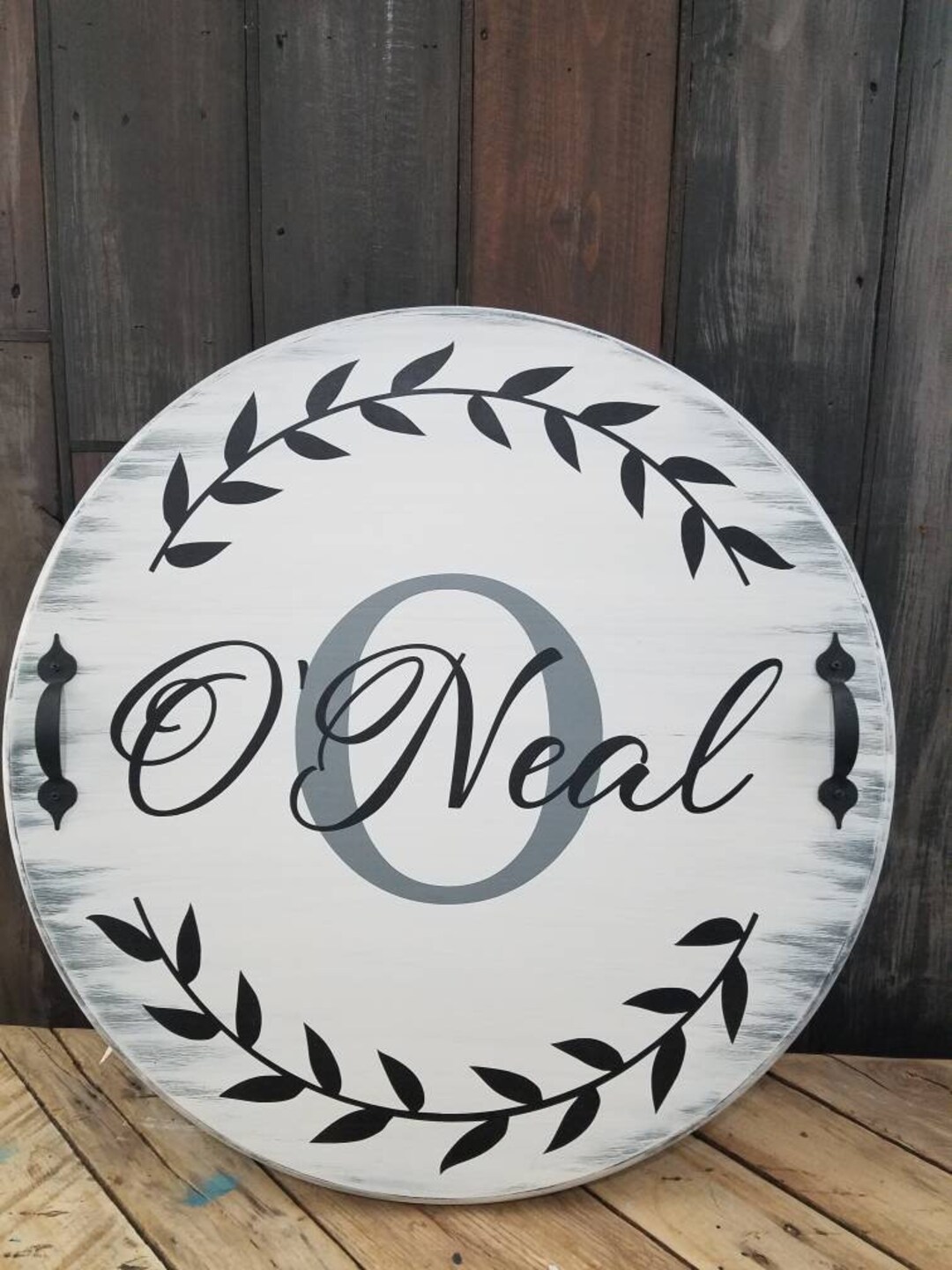 18" Lazy Susan, Rustic Turntable, Personalized Round Serving Tray With ...