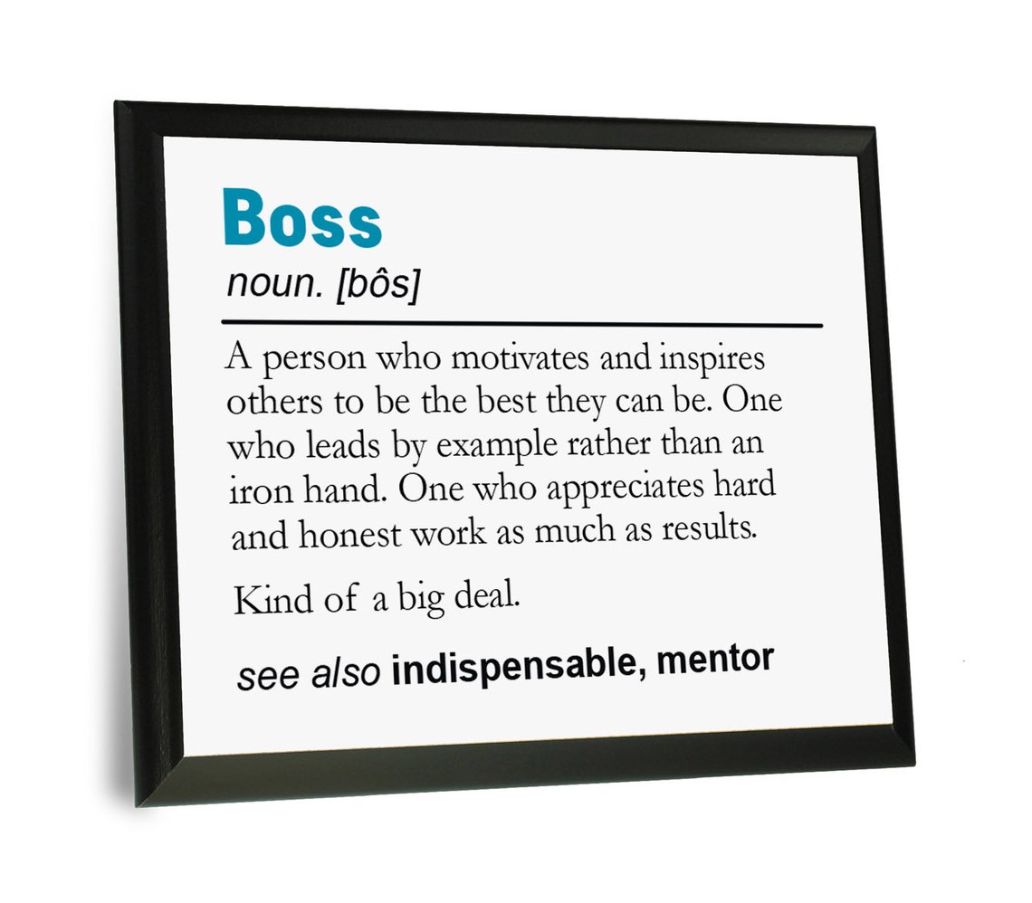 Boss Appreciation Plaque Sign Definition of a Boss Manager - Etsy