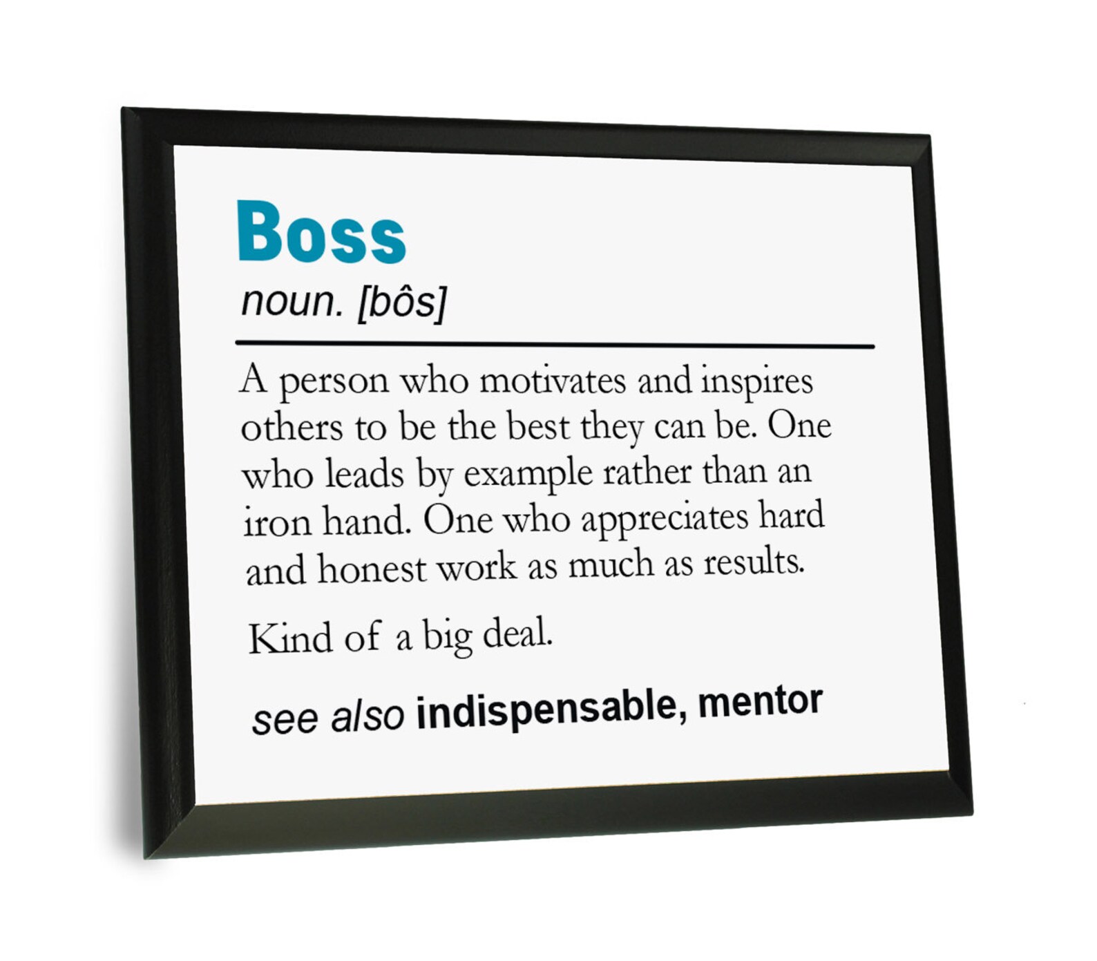 Boss Appreciation Plaque Sign Definition of a Boss Manager Supervisor ...