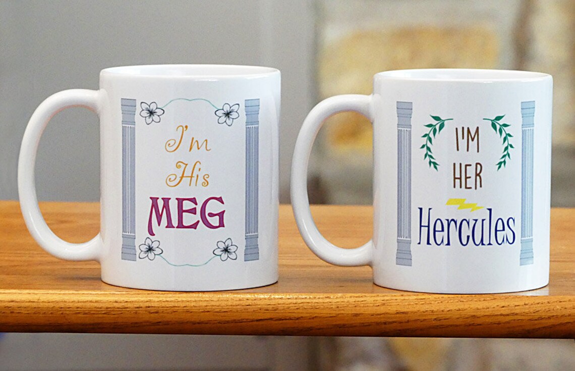 Hercules and Meg Coffee Mugs - His and Her Anniversary Wedding Gift ...