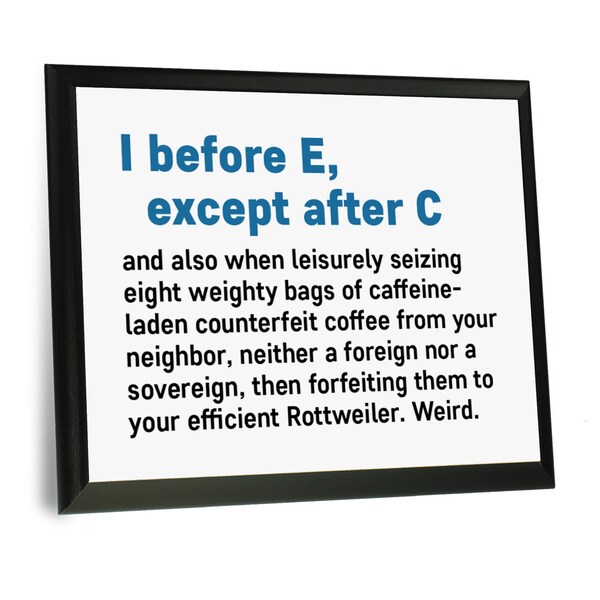 I Before E Except - Etsy