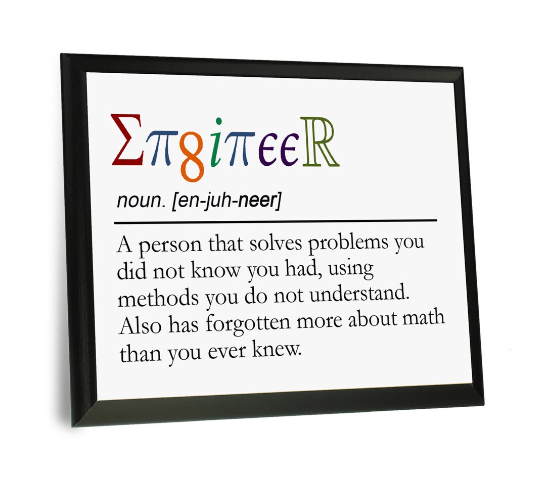 Engineer Plaque Sign Gift - Definition of an Engineer - Software ...