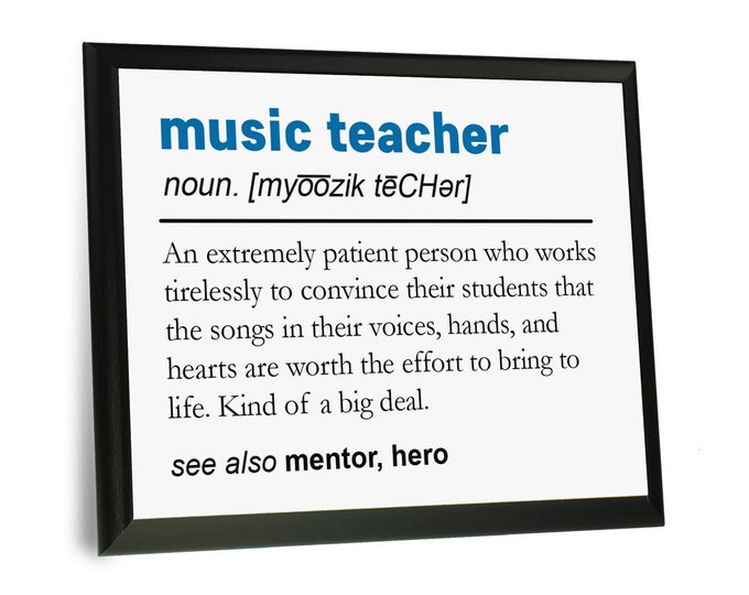 Music Teacher Gift - Appreciation Dedication Gift - Plaque Sign 8x10 ...
