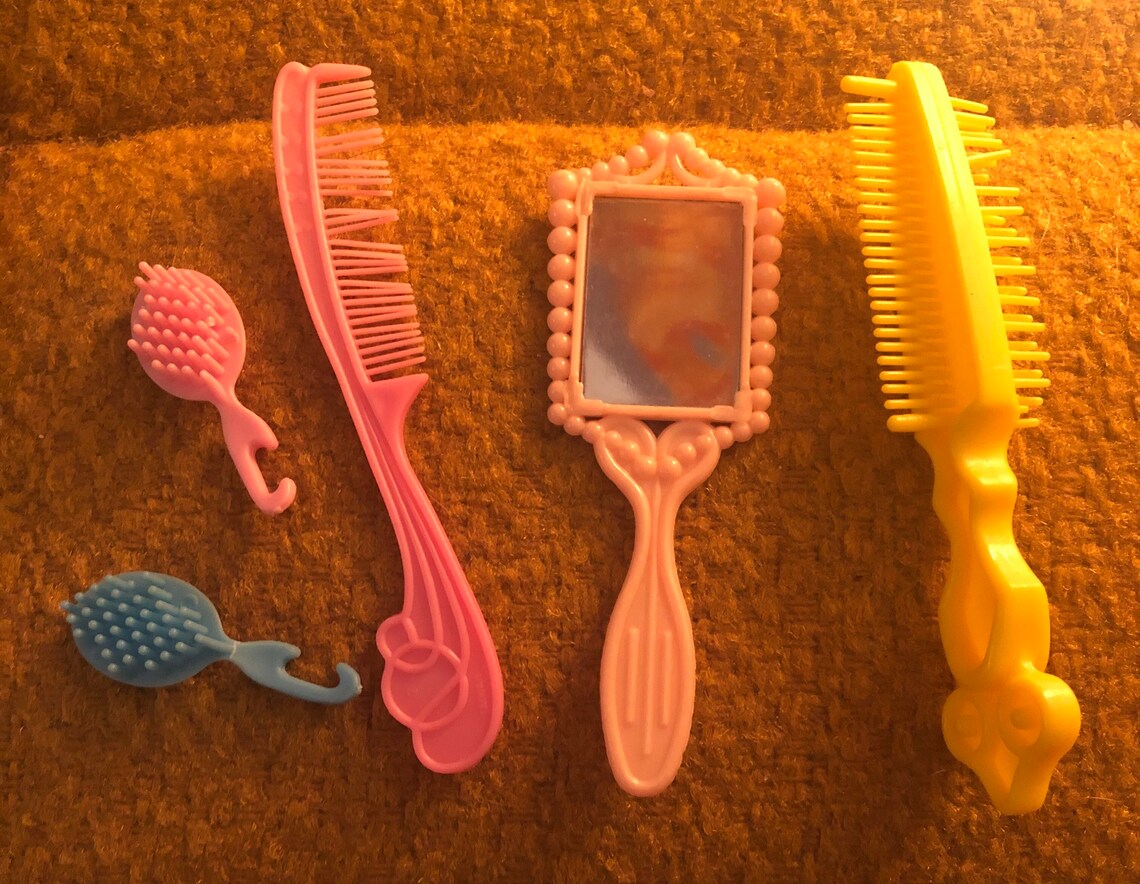 Vintage Barbie lot of miniature combs mirrors brush hair | Etsy