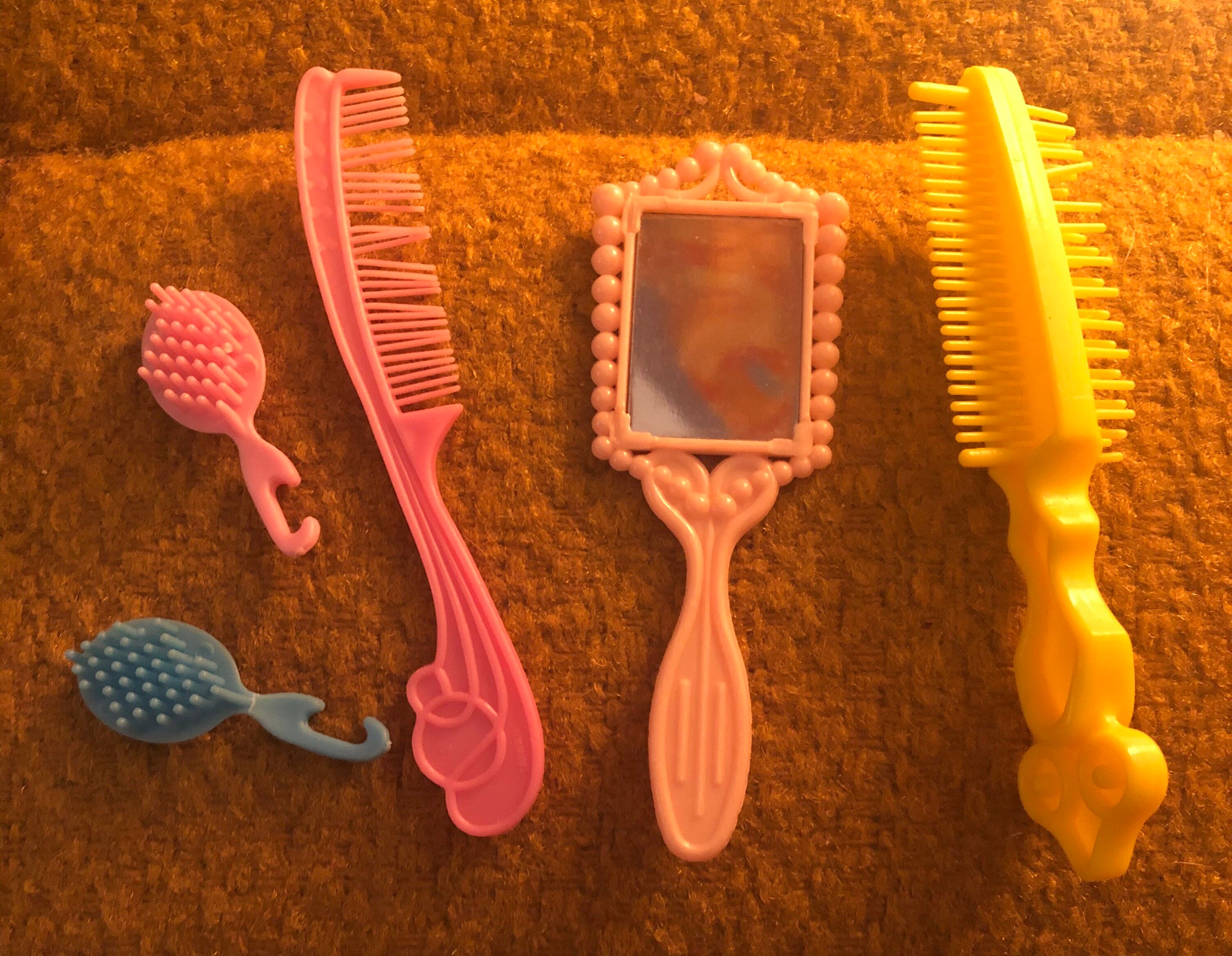 Vintage Barbie lot of miniature combs mirrors brush hair accessories ...