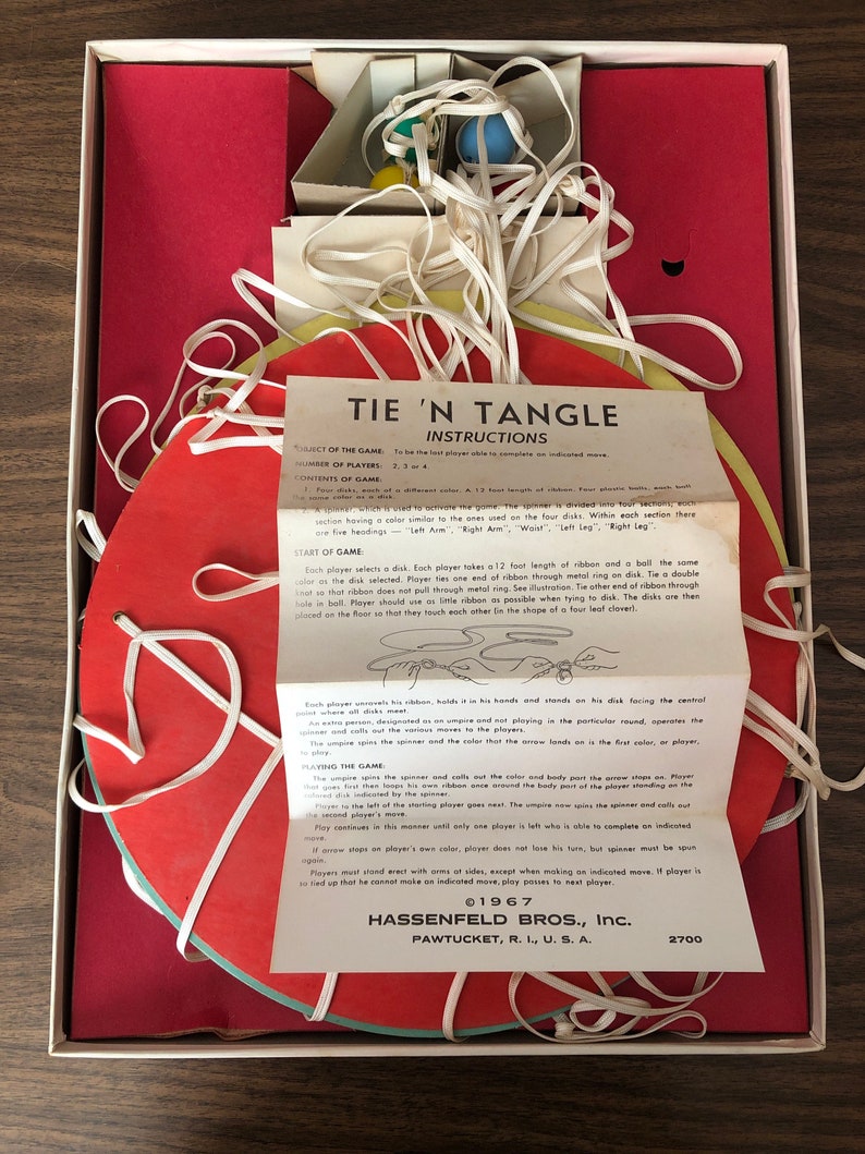 Vintage 1967 Hassenfeld Hasbro Tie N Tangle Game Board Game COMPLETE - Etsy