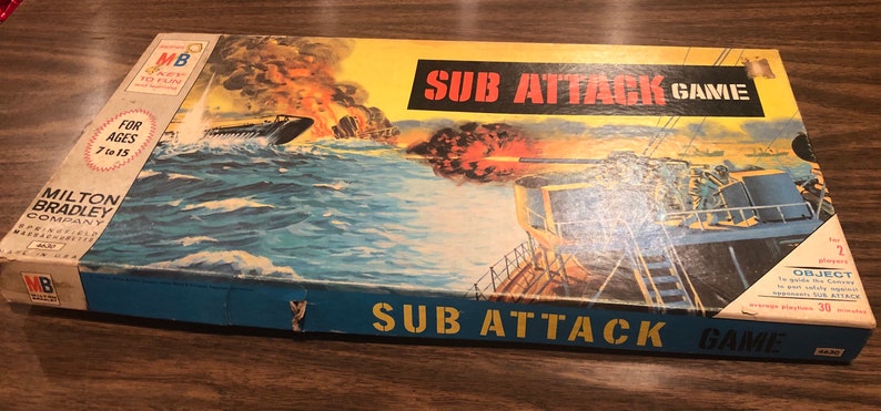 Vintage 1965 Sub Attack Board Game Milton Bradley 4630 - Etsy