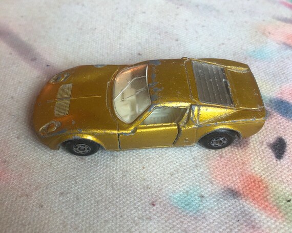 Golden gold Vintage Matchbox Series No 33 Lamborghini Miura toy car ...