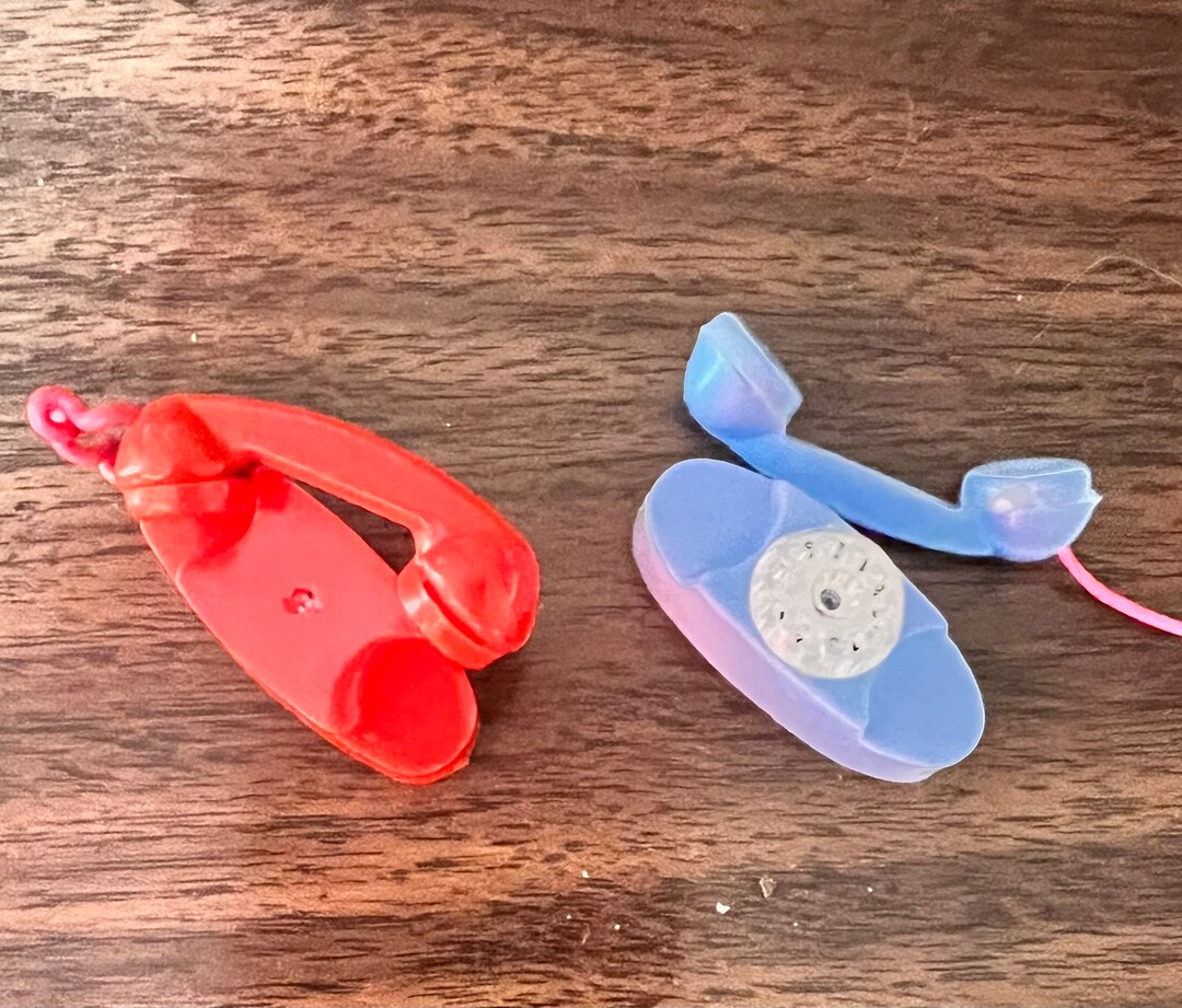 Vintage Blue and Red Barbie Phones - Etsy
