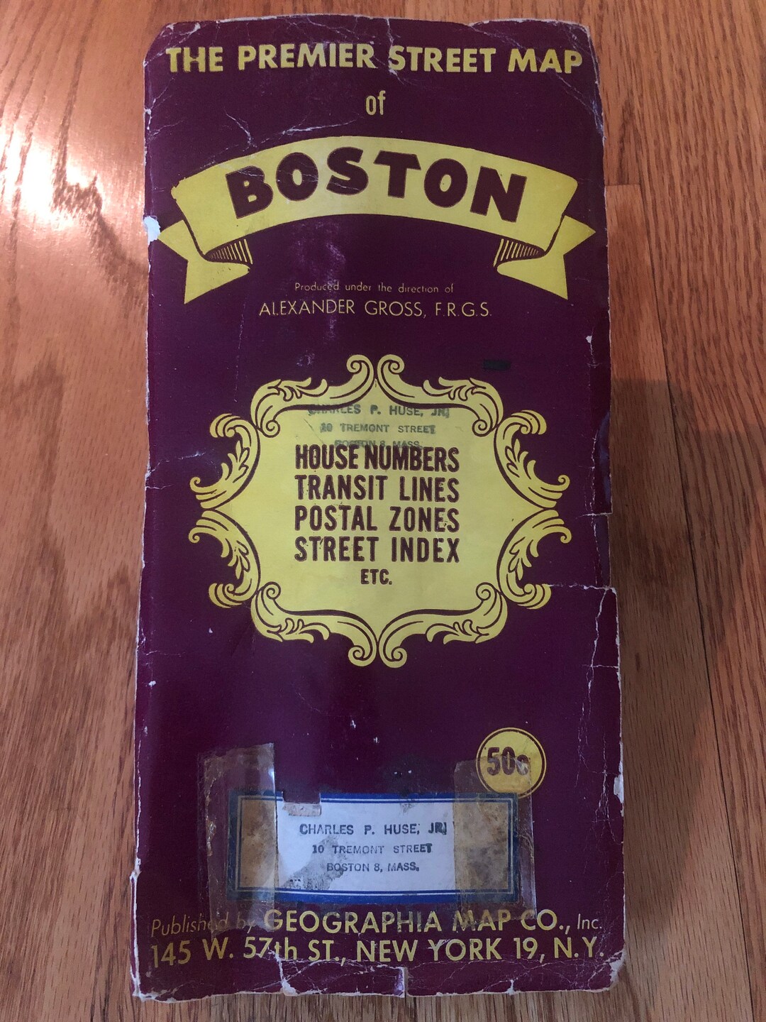 Vintage the Premier Street Map of Boston Alexander Gross Guide Brochure ...