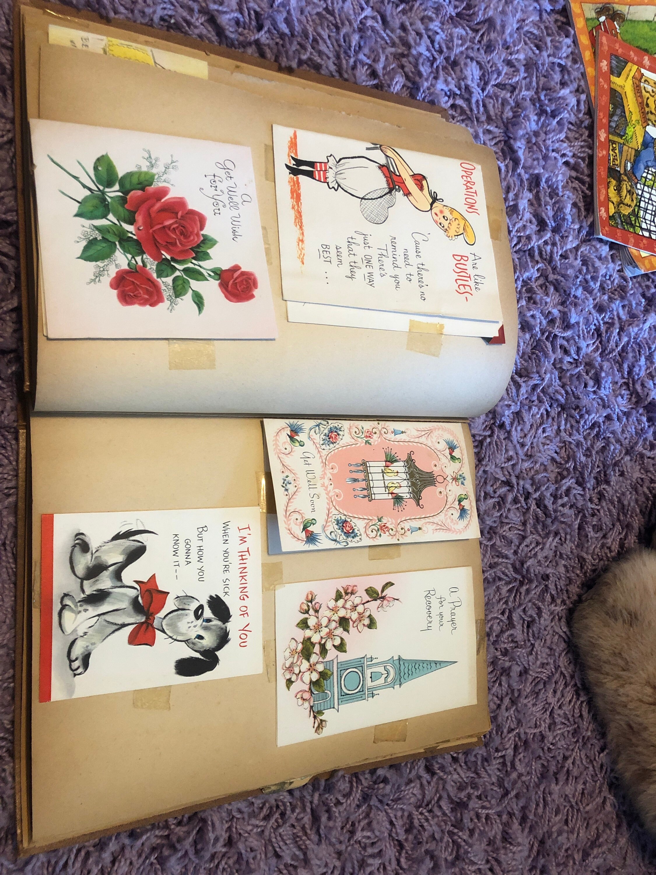Vintage 1950s 1960s Scrapbook Full of Cards Greetings Get Well | Etsy