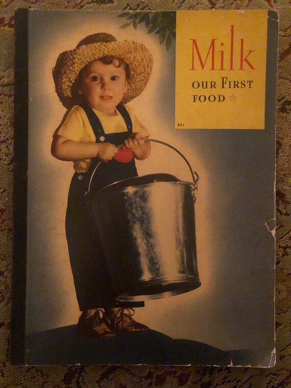 1940 Milk Our First Food book Artists and Writers Guild Jane | Etsy