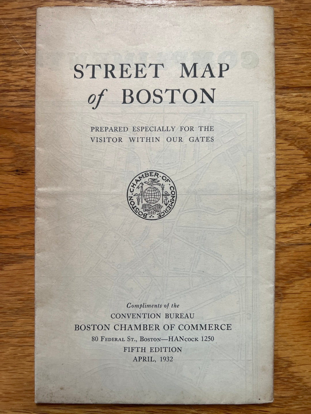1932 Street Map of Boston Massachusetts Boston Chamber of Commerce - Etsy