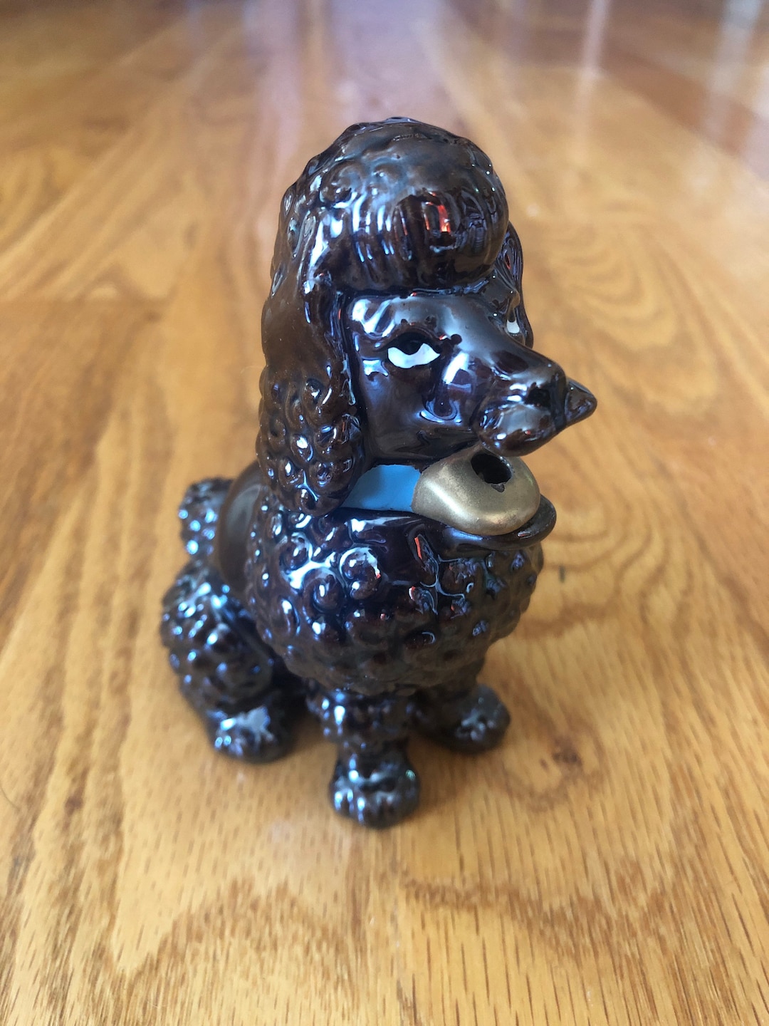 Vintage Poodle Bank With Lock Key Head Napco Frenchie Brown Dog Coin ...