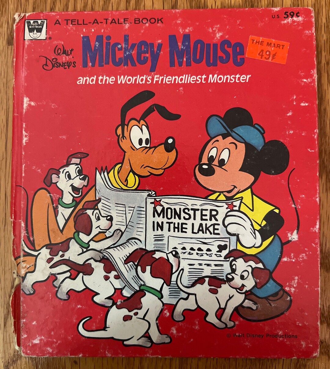 1976 Tell-a-tale Mickey Mouse and the Worlds Friendliest Monster Book ...