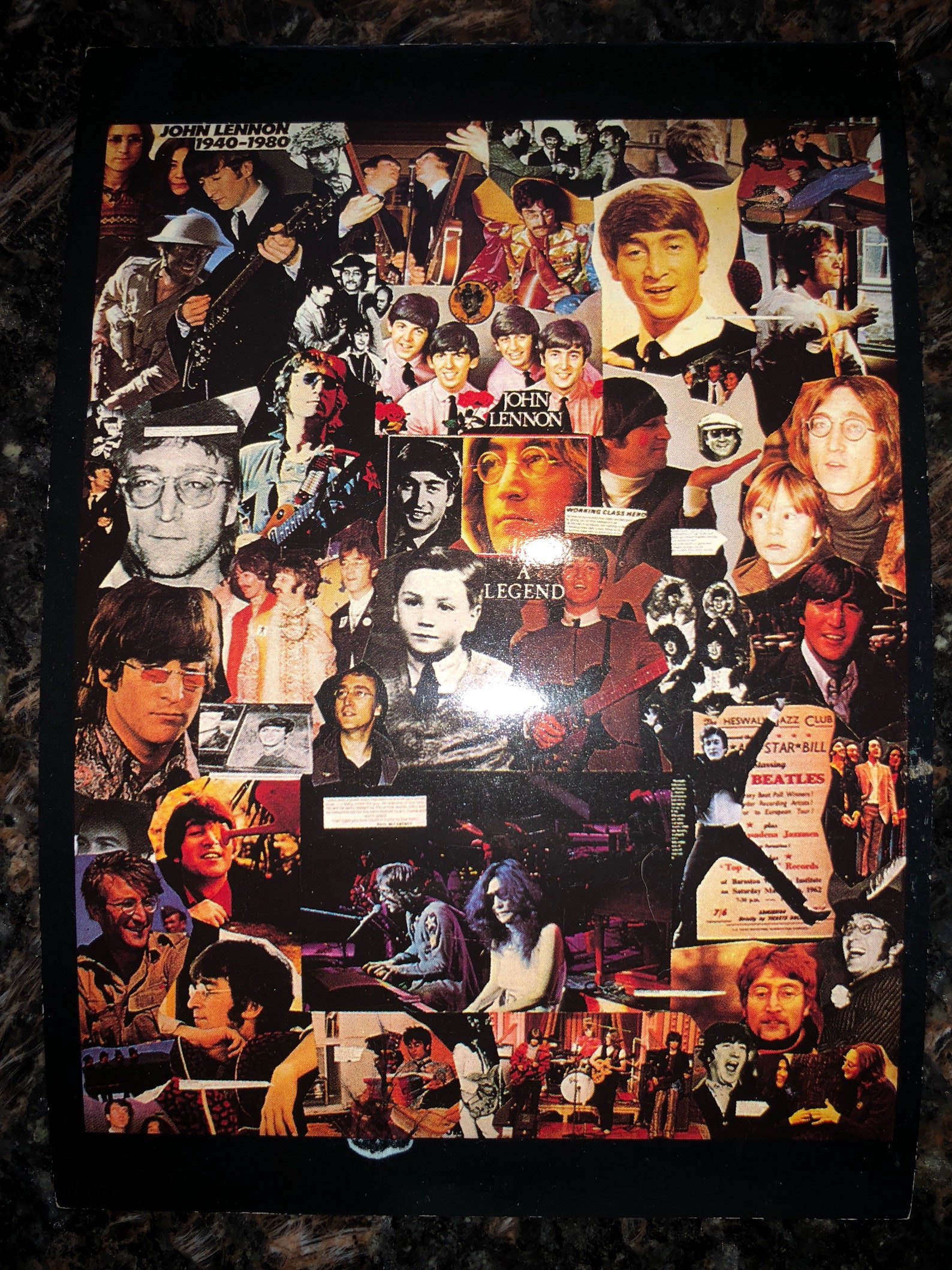 Vintage Beatles John Lennon collage postcard | Etsy