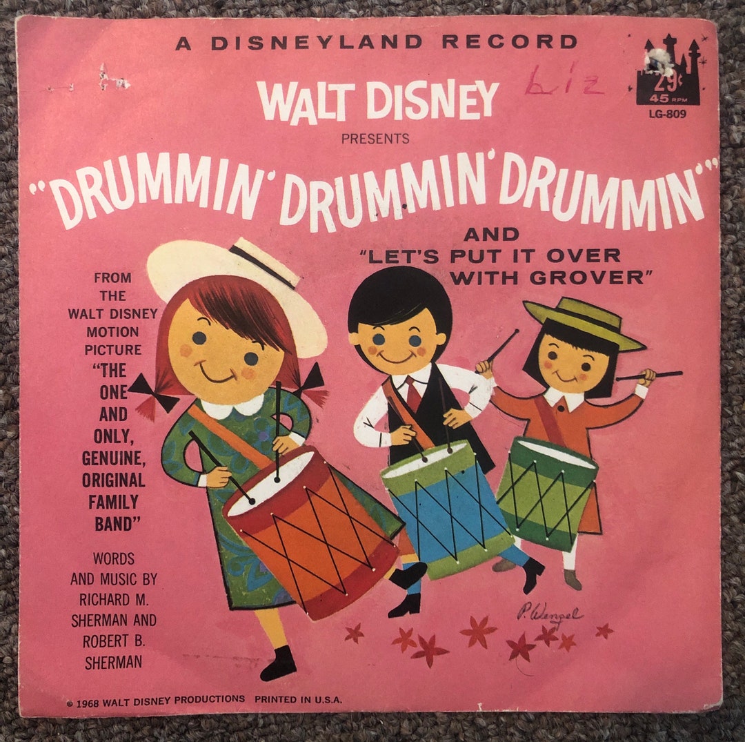 Disneyland Record Drummin Drummin Drummin 1968 45 Vinyl Record - Etsy