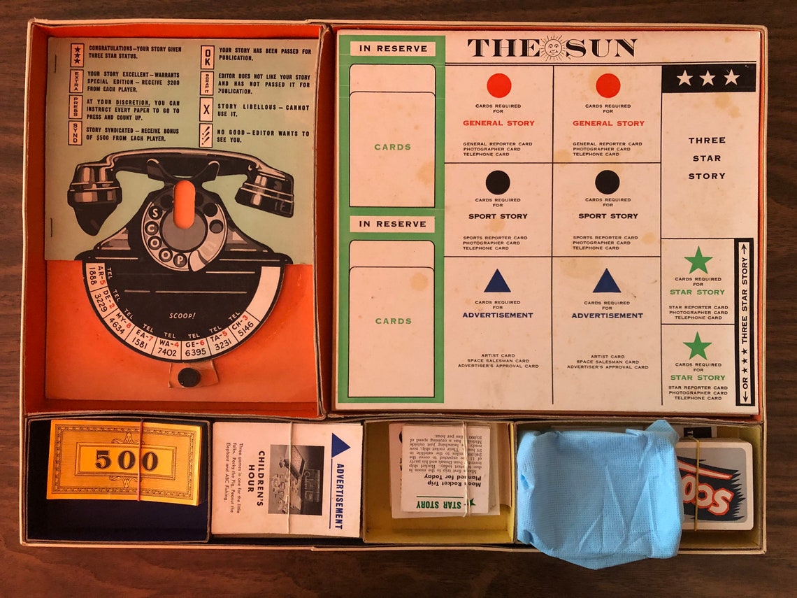 1956 Scoop the Publish Your Own Newspaper Game Parker - Etsy