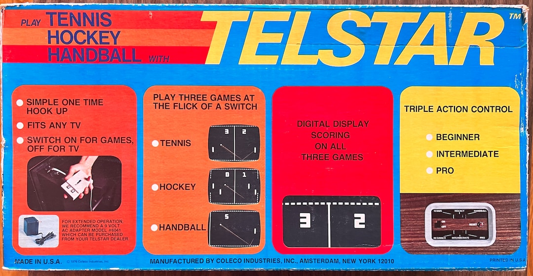 Vintage Coleco Telstar 6040 Video Game Console for Tennis Hockey and ...