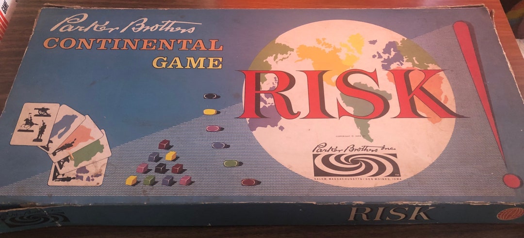 Vintage Risk Board Game Original Box Early Version 1959 Parker Brothers ...