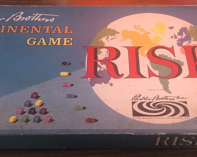 Vintage Risk Board Game Original Box Early Version 1959 Parker Brothers ...