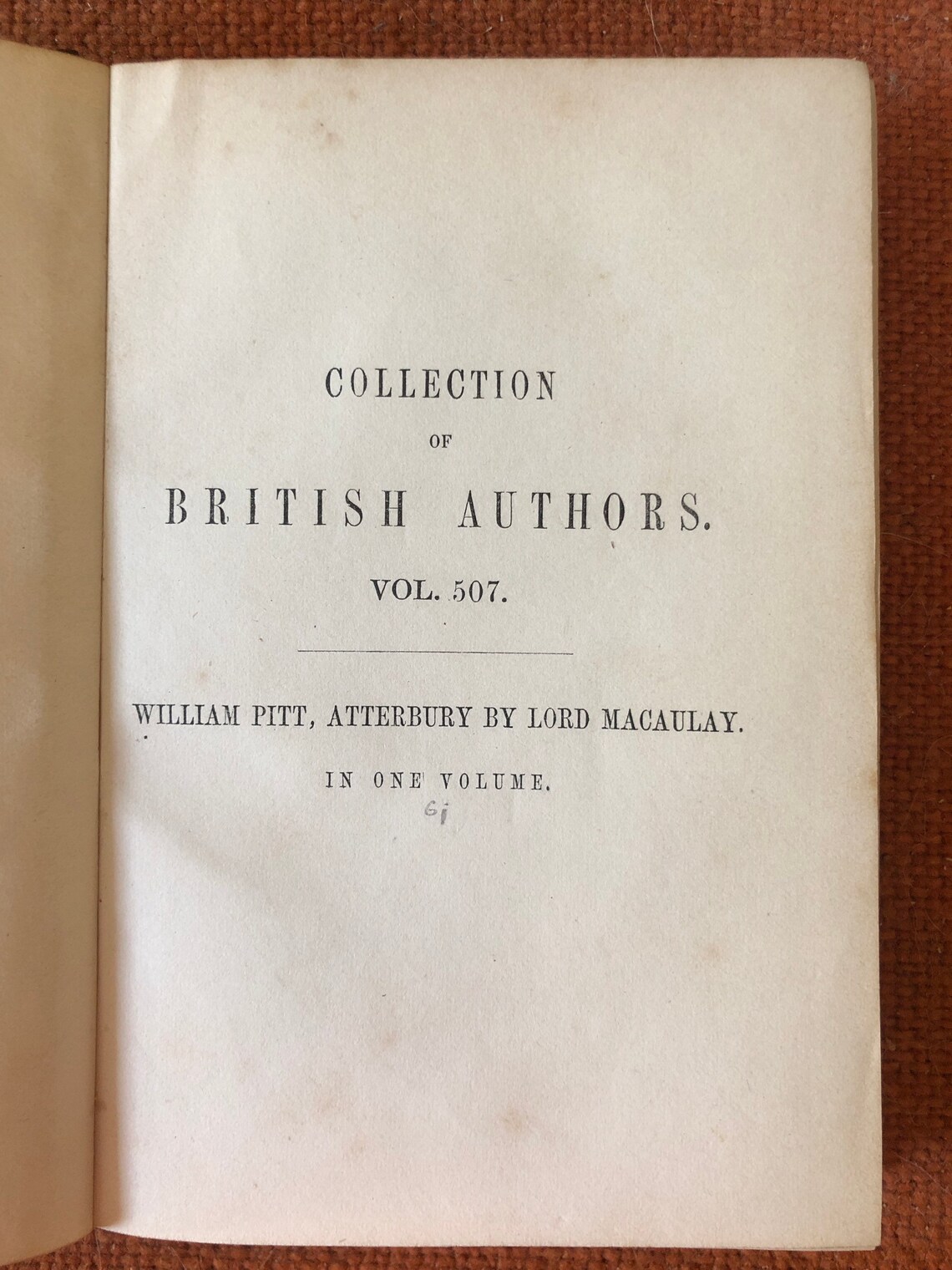 1860 Collection of British Authors Vol 507 William Pitt - Etsy
