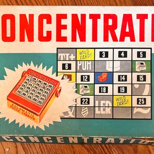 Vintage 1960s CONCENTRATION BOARD GAME, Milton Bradley Game, Made in ...