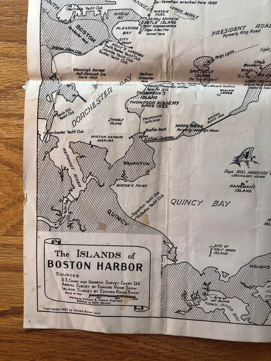 Vintage 1962 islands of Boston harbor map | Etsy