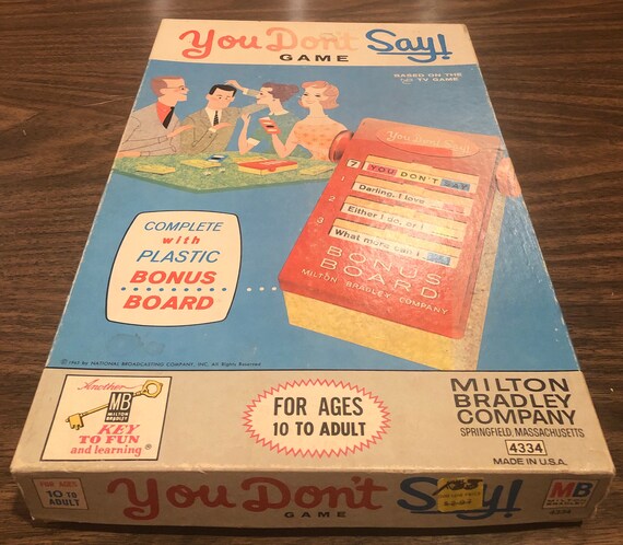 Vintage 1963 You Dont Say Game Milton Bradley National - Etsy