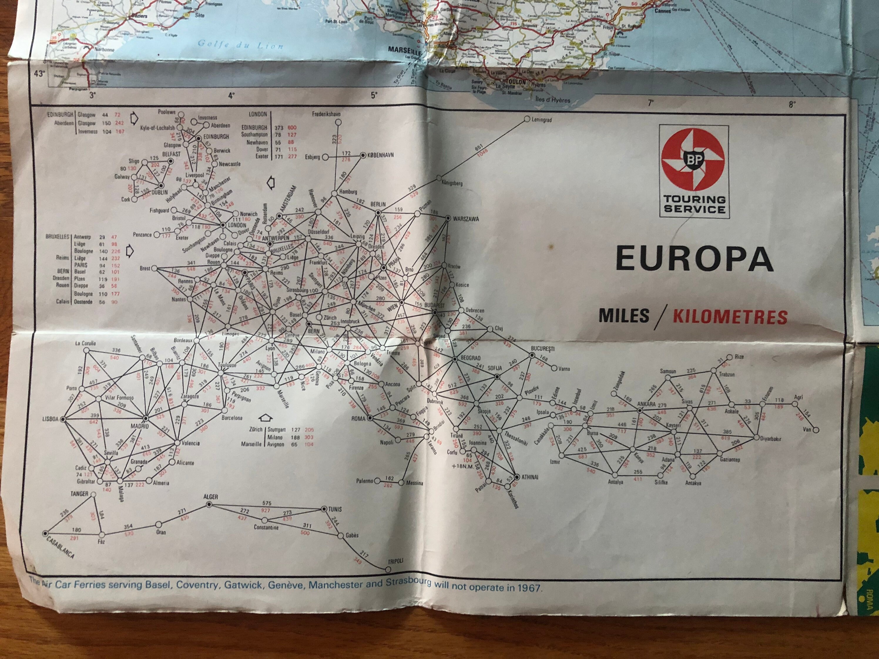 1967 vintage BP map of Europe Kemwel brochure guide | Etsy