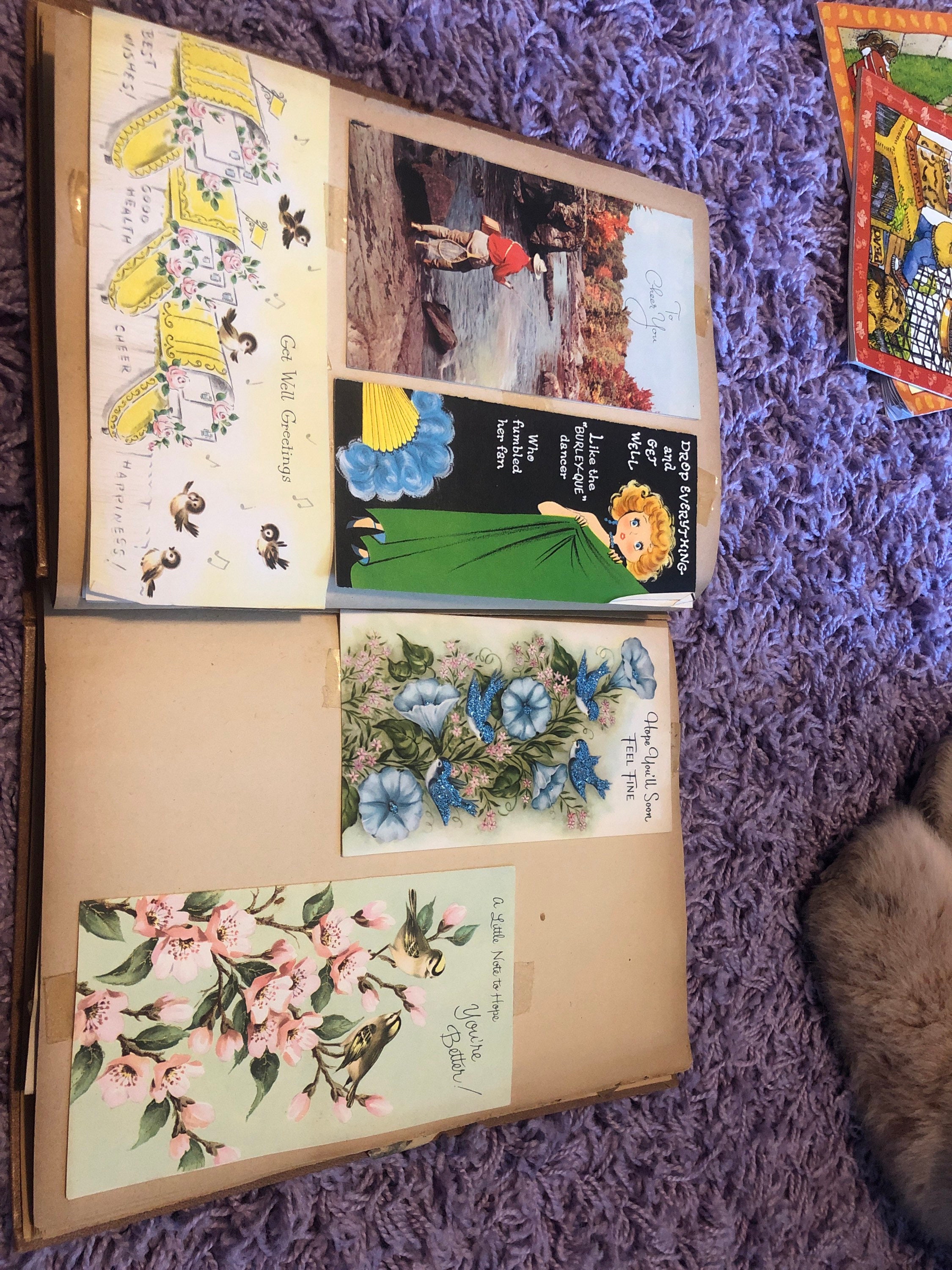 Vintage 1950s 1960s Scrapbook Full of Cards Greetings Get Well - Etsy