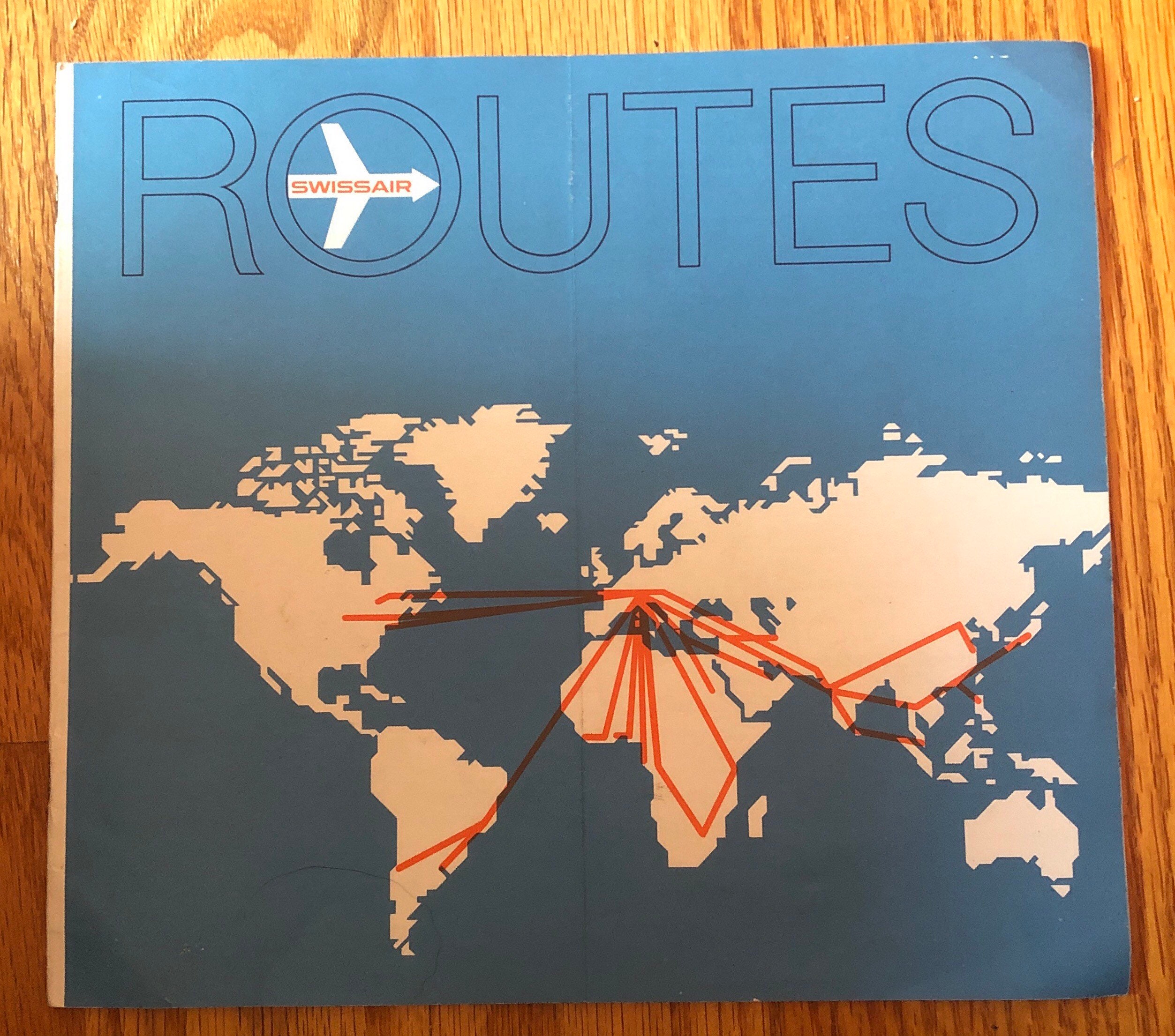 Vintage Swissair Routes pamphlet booklet map 1975 | Etsy