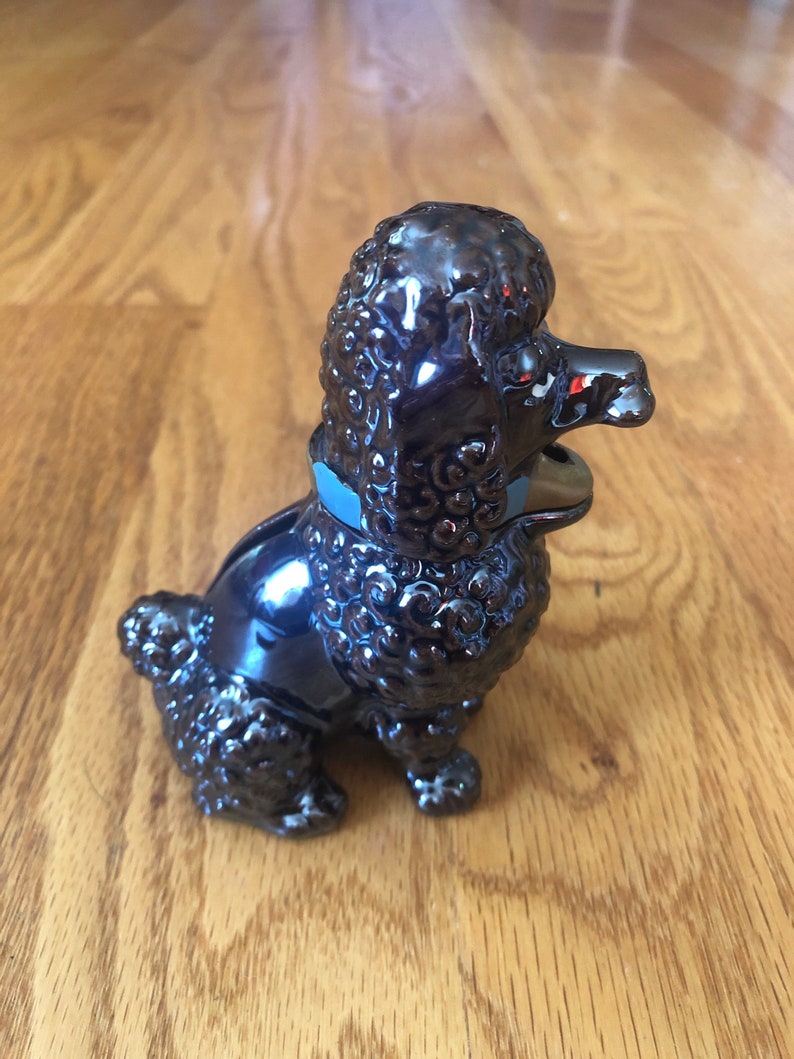 Vintage Poodle Bank With Lock Key Head Napco Frenchie Brown - Etsy