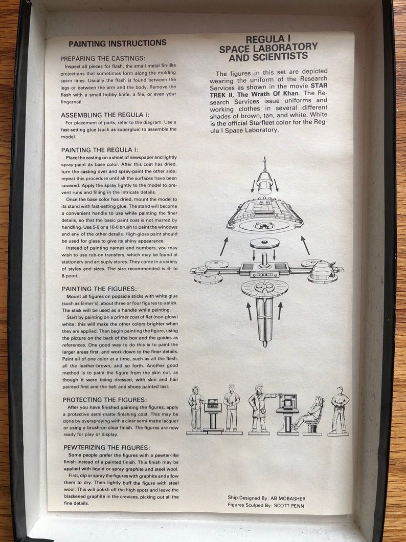 1983 Star Trek II Wrath of Khan FASA Space Laboratory Regula One and ...