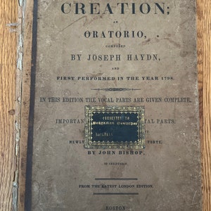 1842 the Creation; an Oratio, Composed by Joseph Haydn, Piano, Music ...