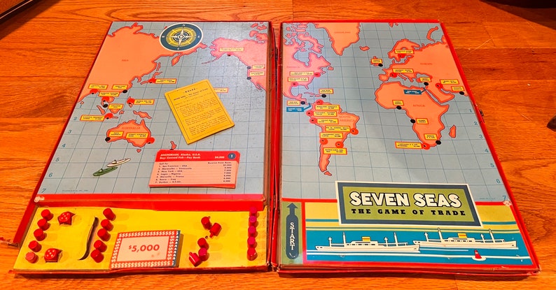 Seven Seas the Game of Trade - Cadaco 1960 Incomplete - Etsy