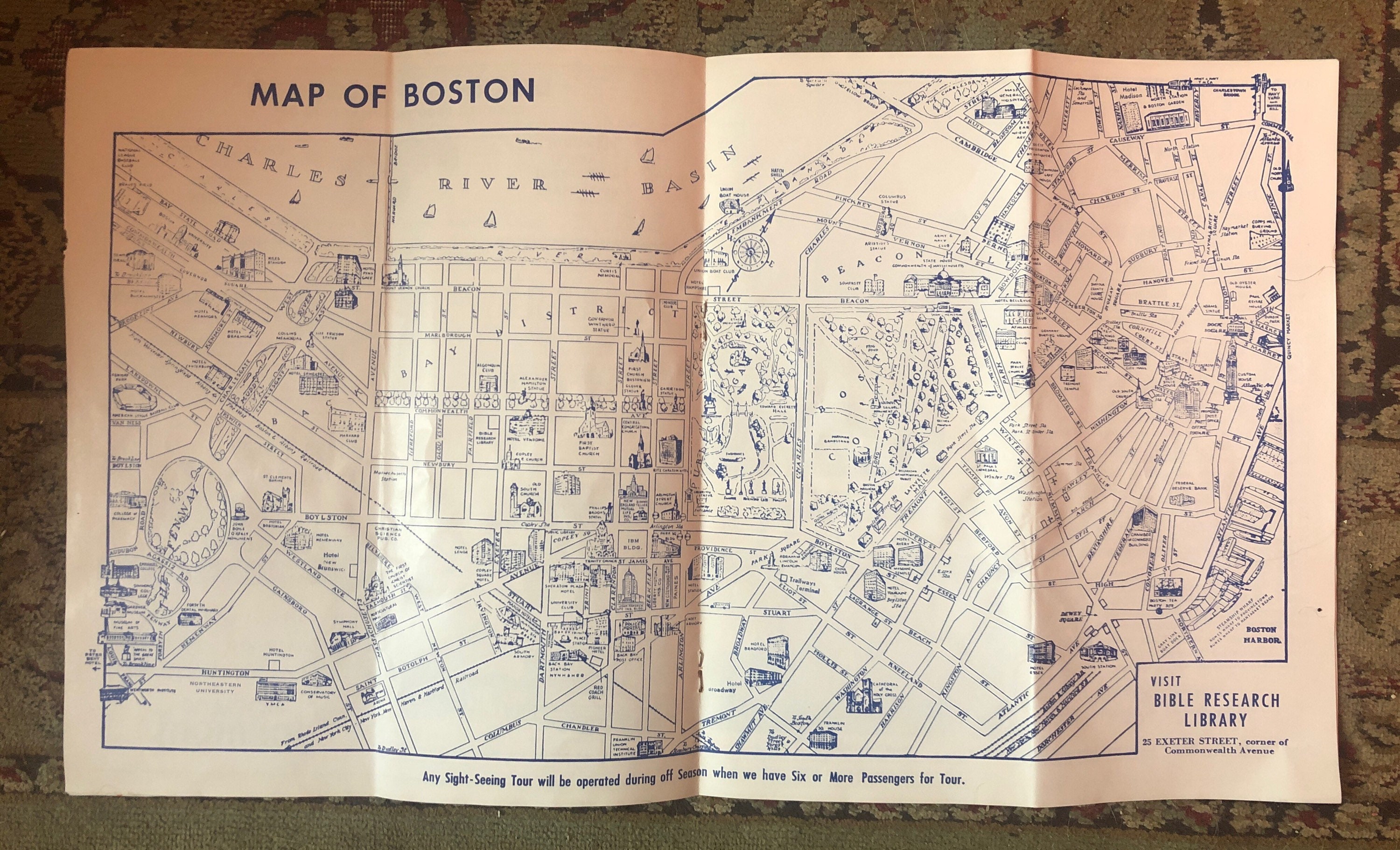 1961 Greyhound Bus Seeing Boston Pamphlet Map the Gray Line Tourist - Etsy