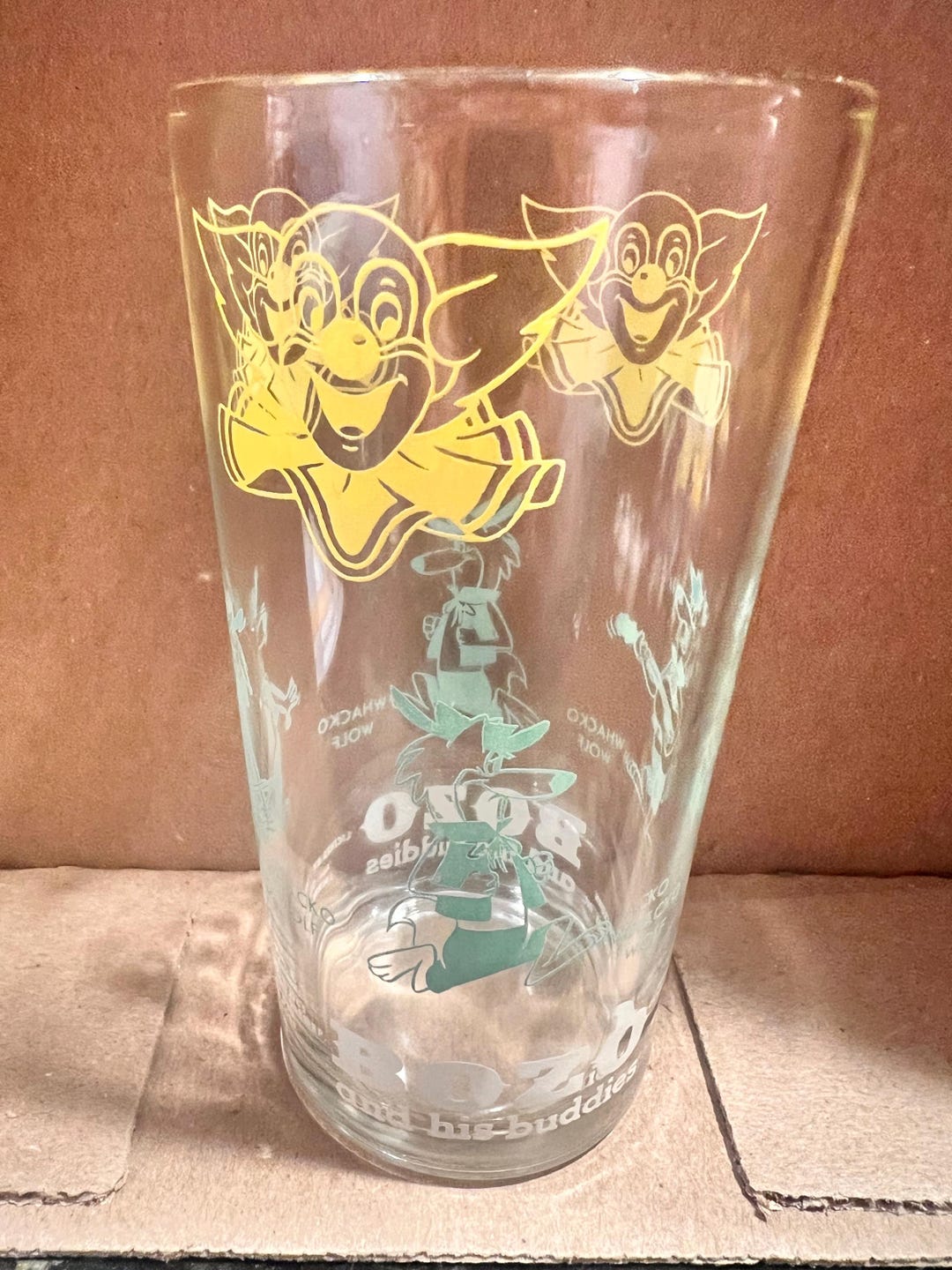 Vintage 1965 Bozo and His Buddies Glass Whacko Wolf - Etsy