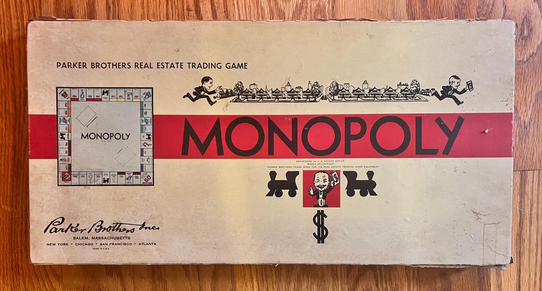 Vintage Monopoly Board Game 1954 Parker Brothers Complete - Etsy