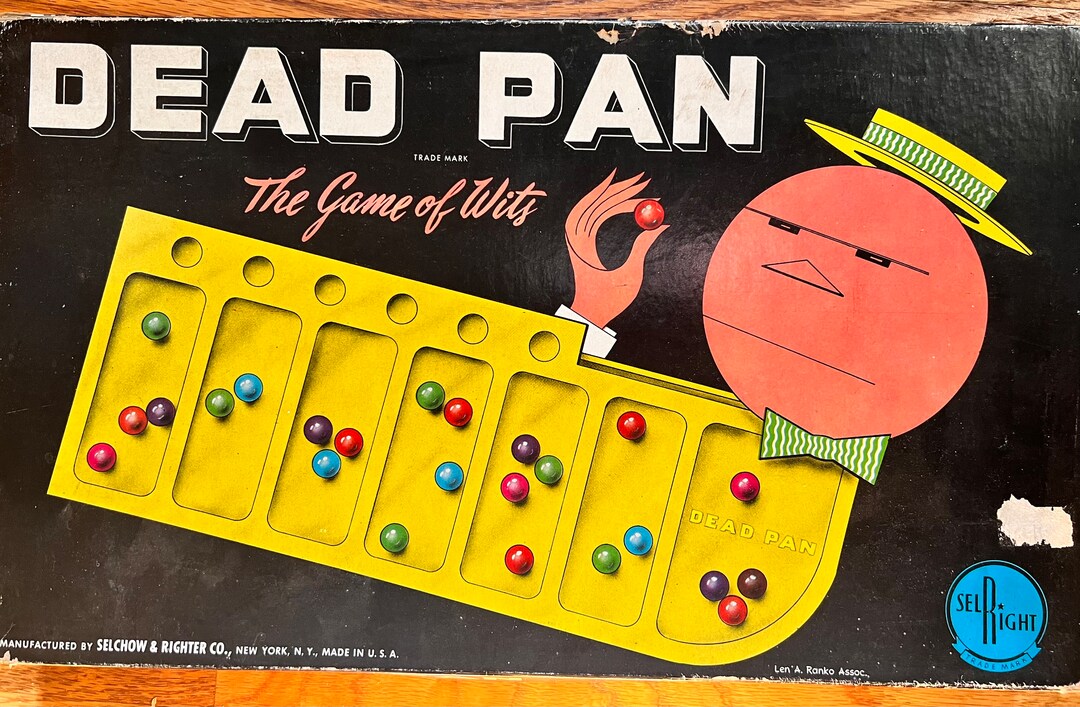 1956 Dead Pan the Game of Wits Board Game Marbles COMPLETE Selchow and ...
