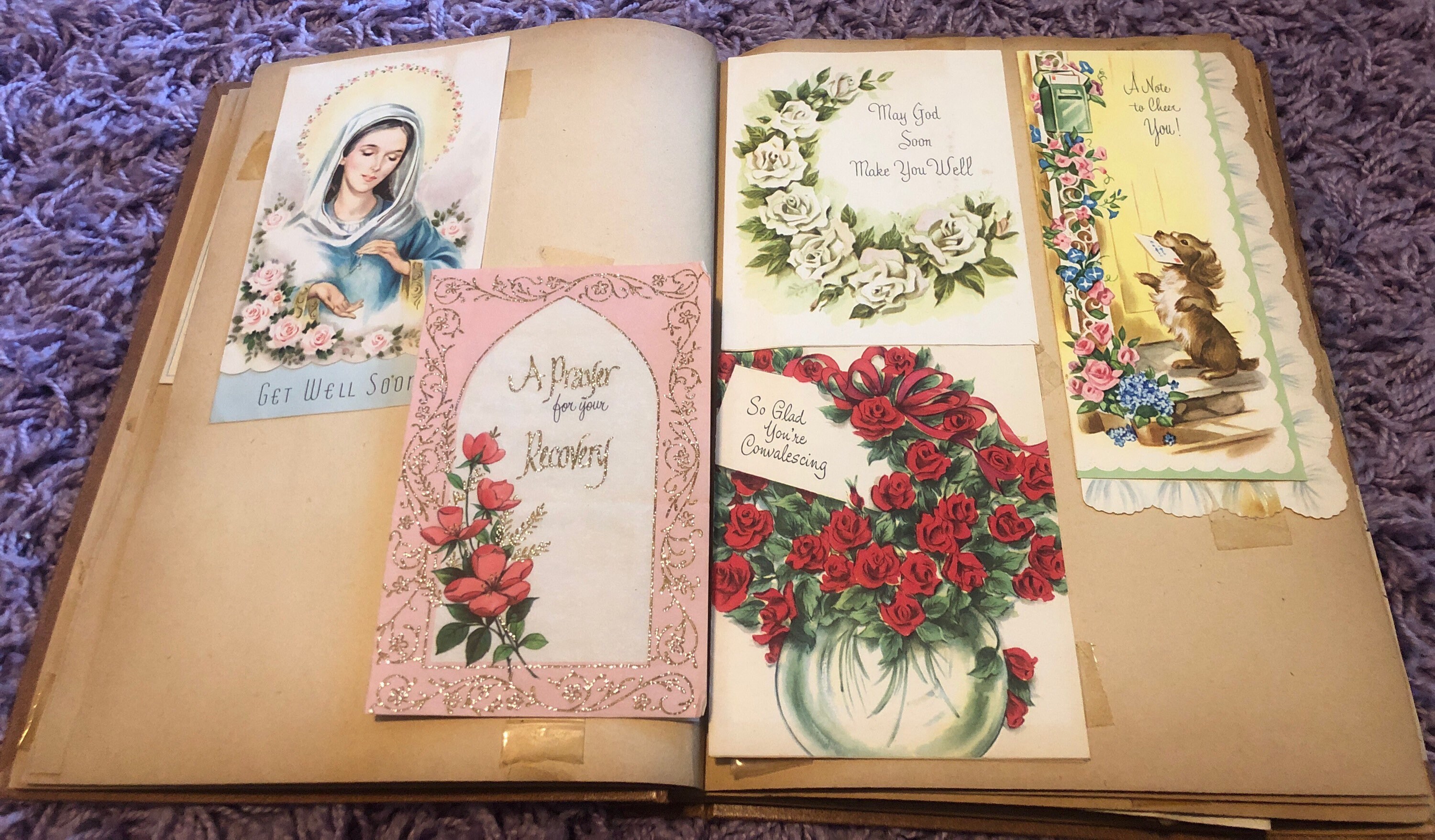 Vintage 1950s 1960s Scrapbook Full of Cards Greetings Get Well - Etsy