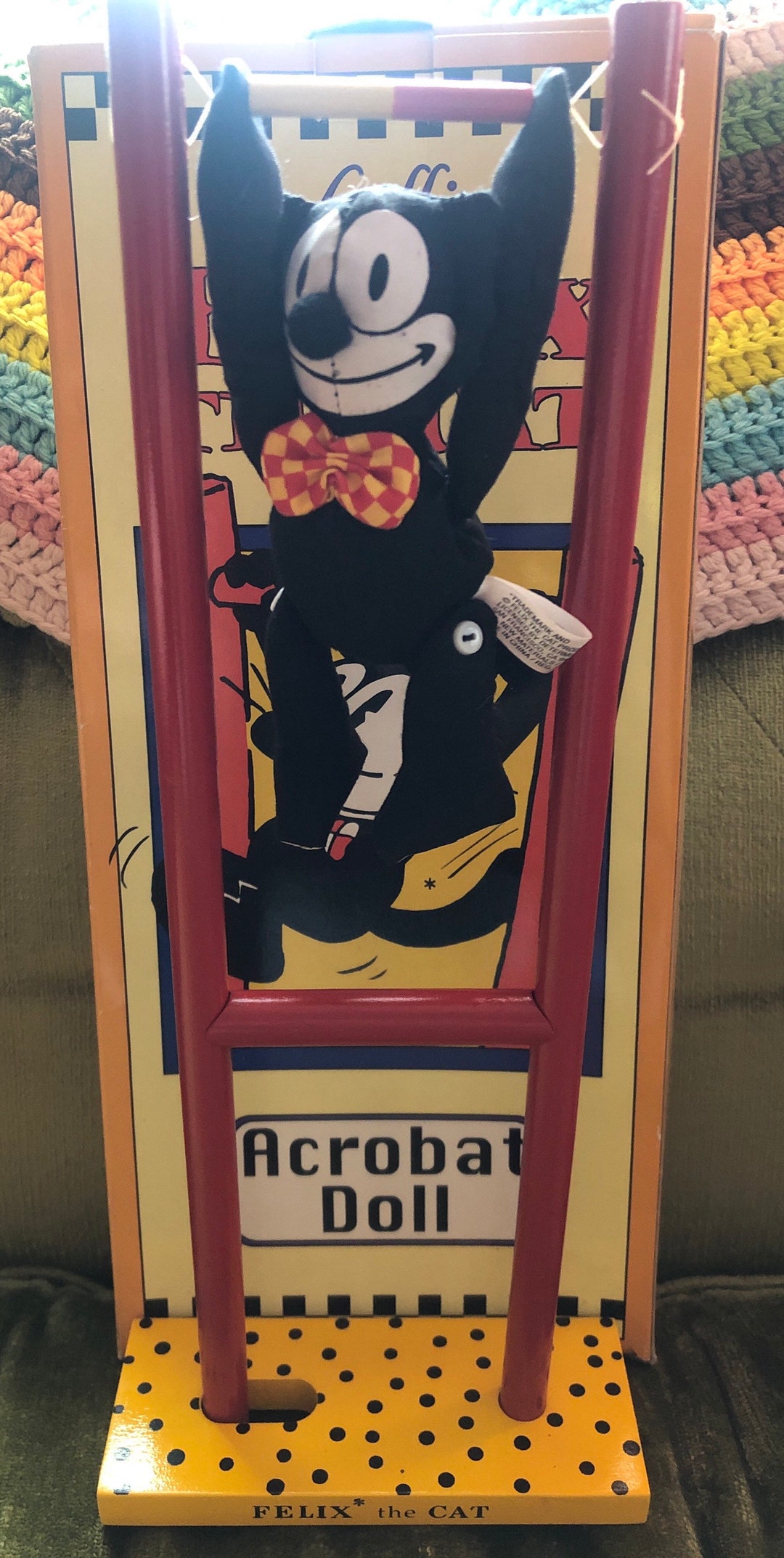 Felix the Cat - 1990s Schylling~acrobat Doll~squeeze Pole Action Toy ...