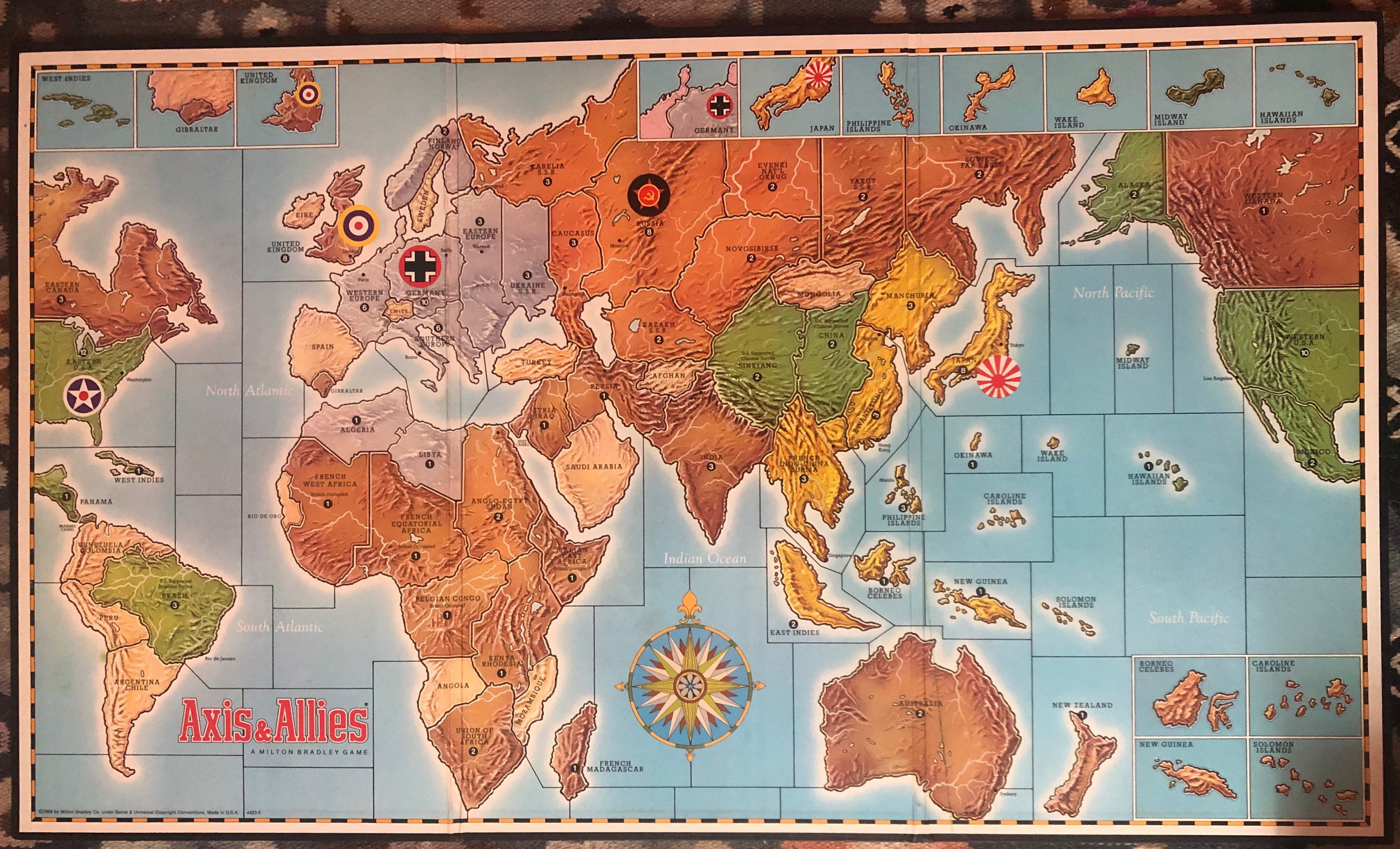 Vintage 1987 Axis and Allies Milton Bradley war game board | Etsy