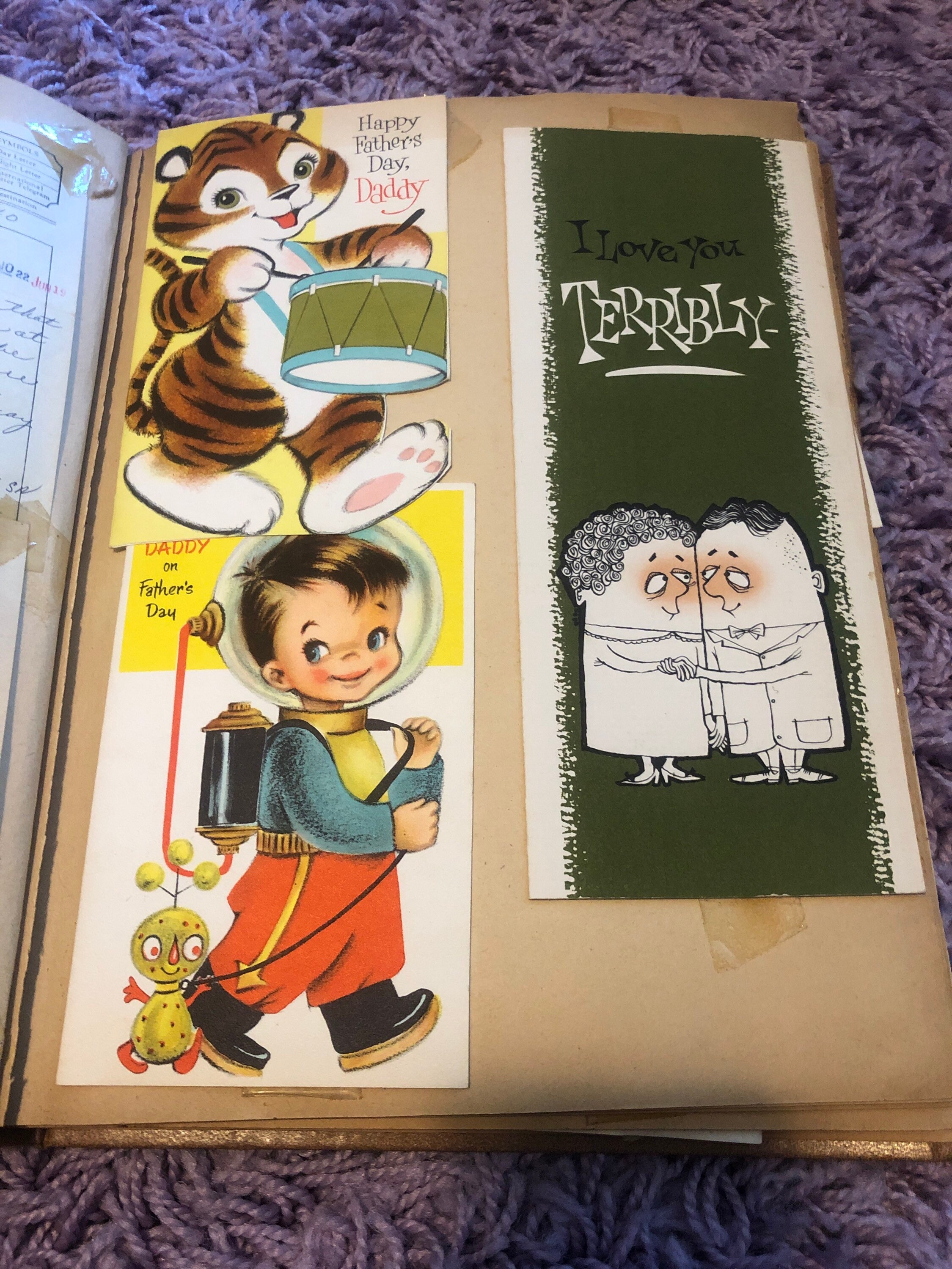 Vintage 1950s 1960s Scrapbook Full of Cards Greetings Get Well | Etsy