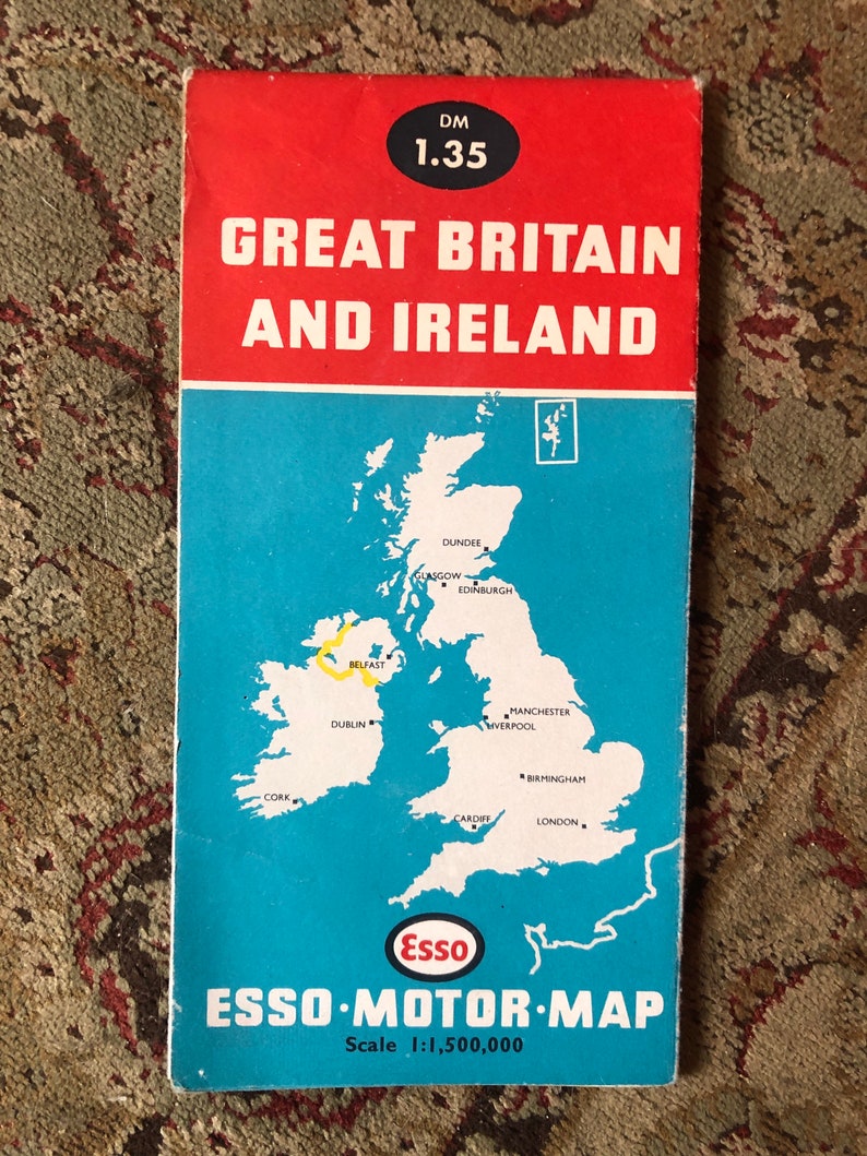 1965 Vintage Esso Great Britain and Ireland Road Map Pamphlet | Etsy