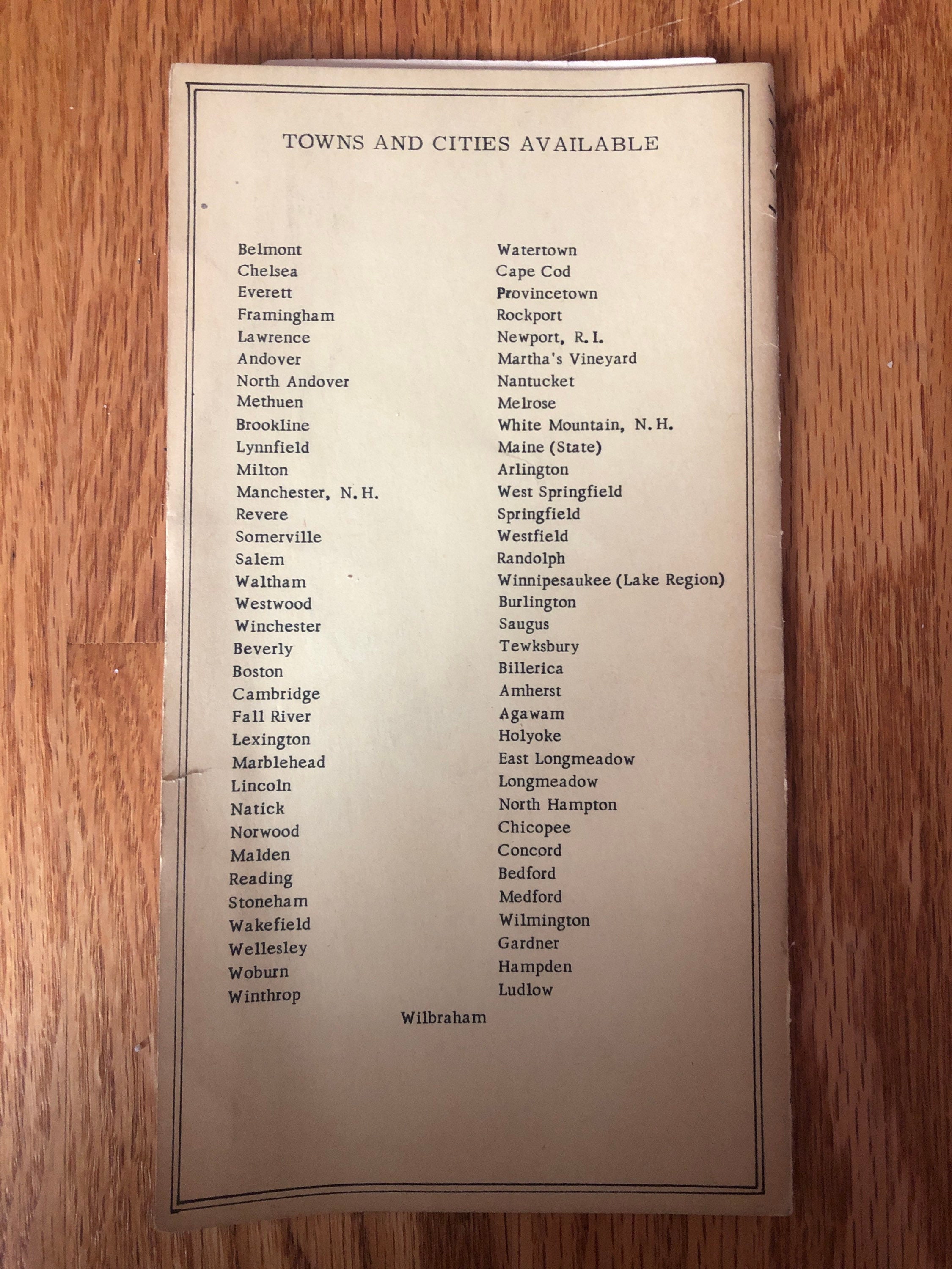 Vintage 1950s Street Guide Map of Lincoln Massachusetts New England Map ...