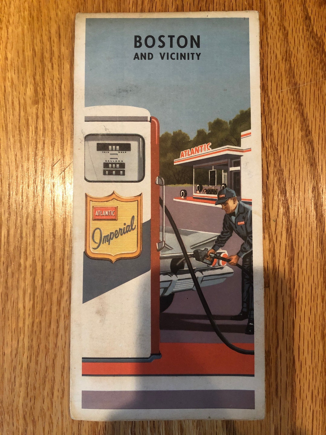 Vintage Atlantic Oil Map of Boston Rand Mcnally Massachusetts - Etsy